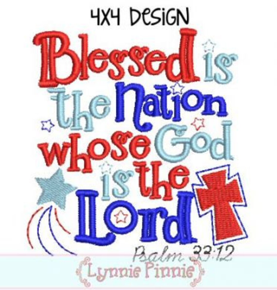 BLESSED NATION Psalm 33:12 Applique 4x4 5x7 6x10 7x11 Svg Machine ...