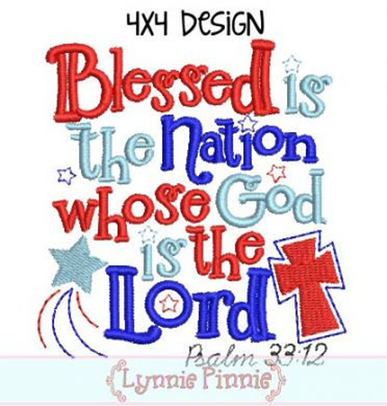 BLESSED NATION Psalm 33:12 Applique 4x4 5x7 6x10 7x11 Svg - Etsy
