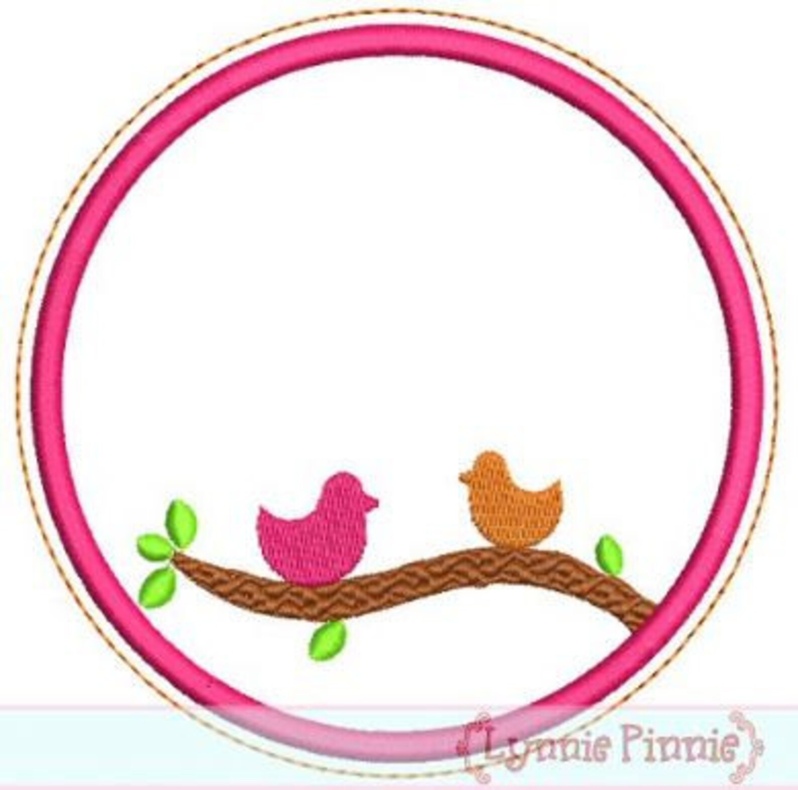 CIRCLE Birds Applique Monogram Name FRAME 4x4 5x7 6x10 Machine - Etsy