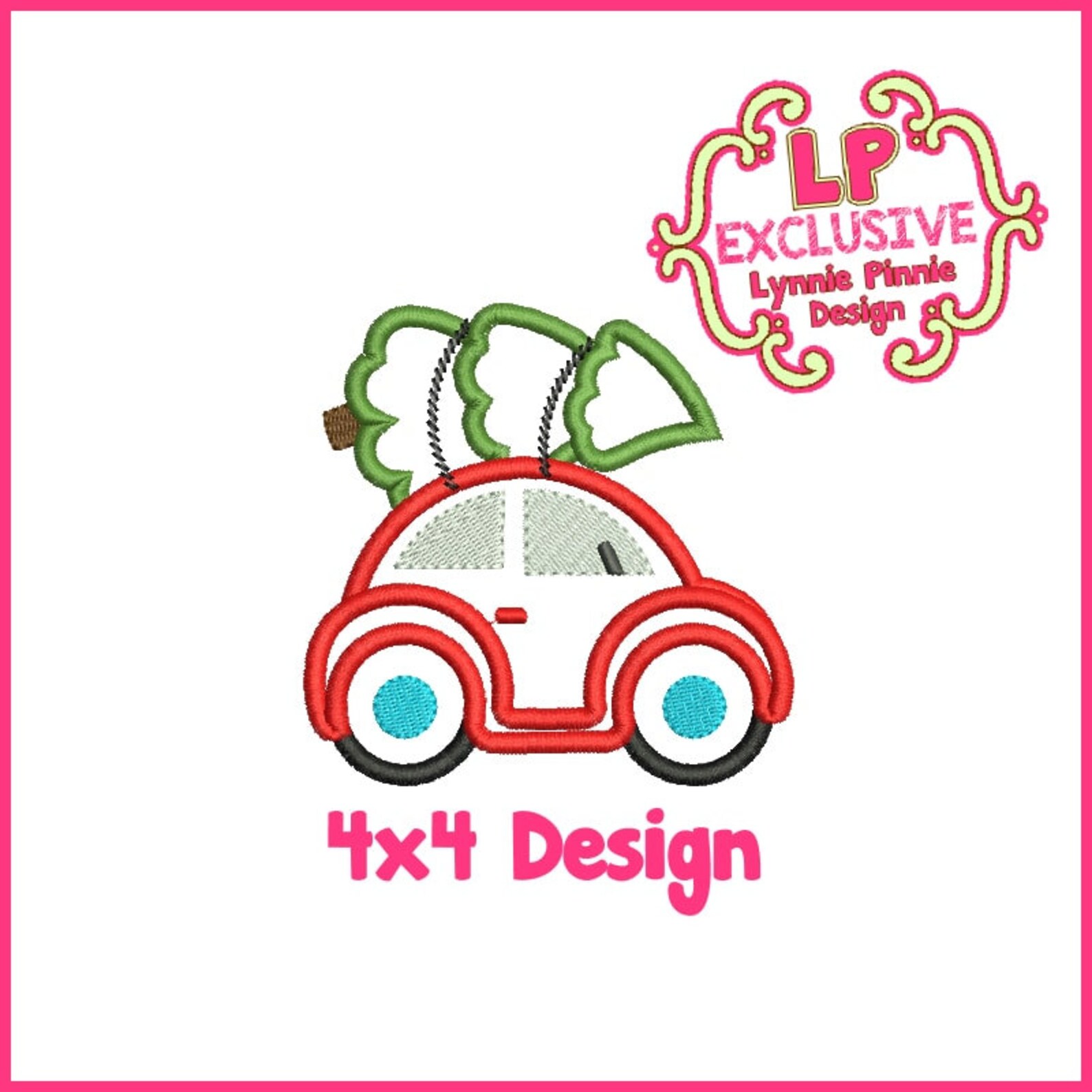 Christmas Tree Buggy Car Applique Design 4x4 5x7 6x10 7x11 | Etsy