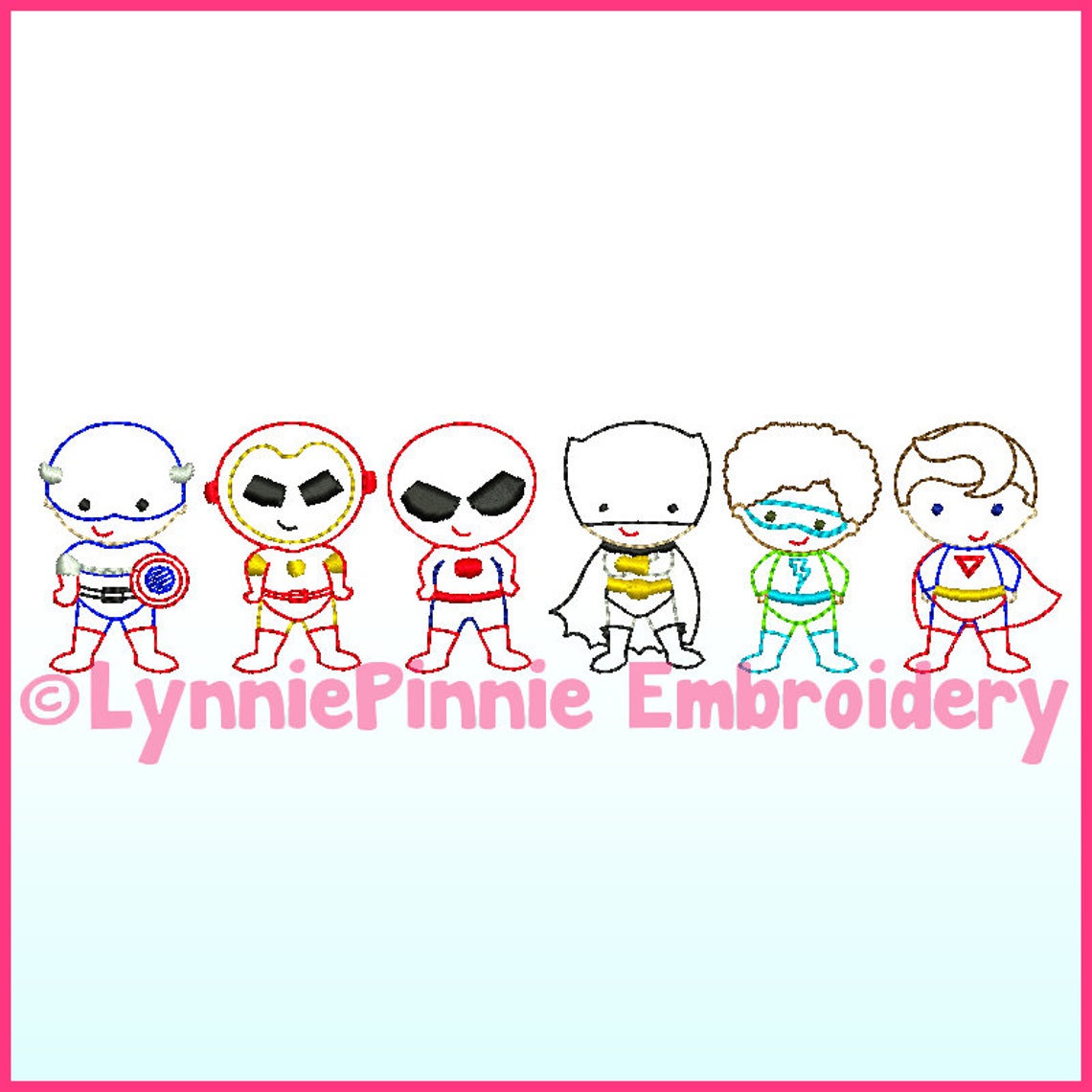 SET of 6 Mini Colorwork Superhero Designs Sketch Machine - Etsy
