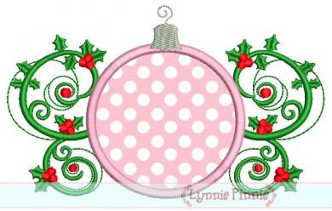 Christmas ORNAMENT FLOURISH Applique 4x4 5x7 6x10 Svg Machine ...