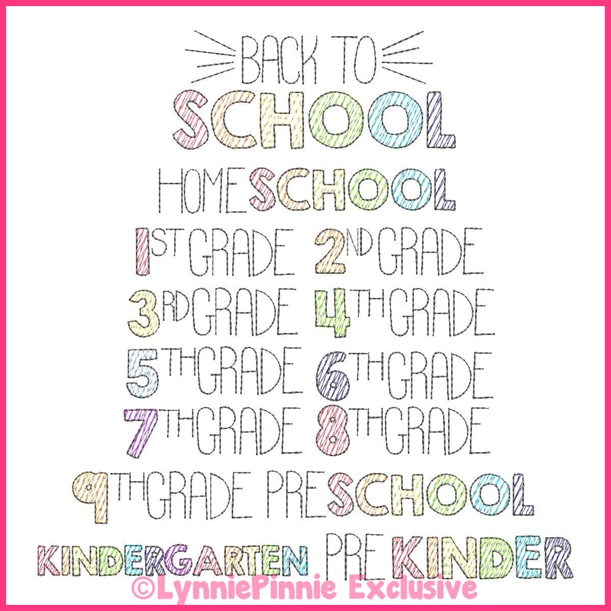 Back to School Notebook Paper Doodles SET Applique & Sketch - Etsy