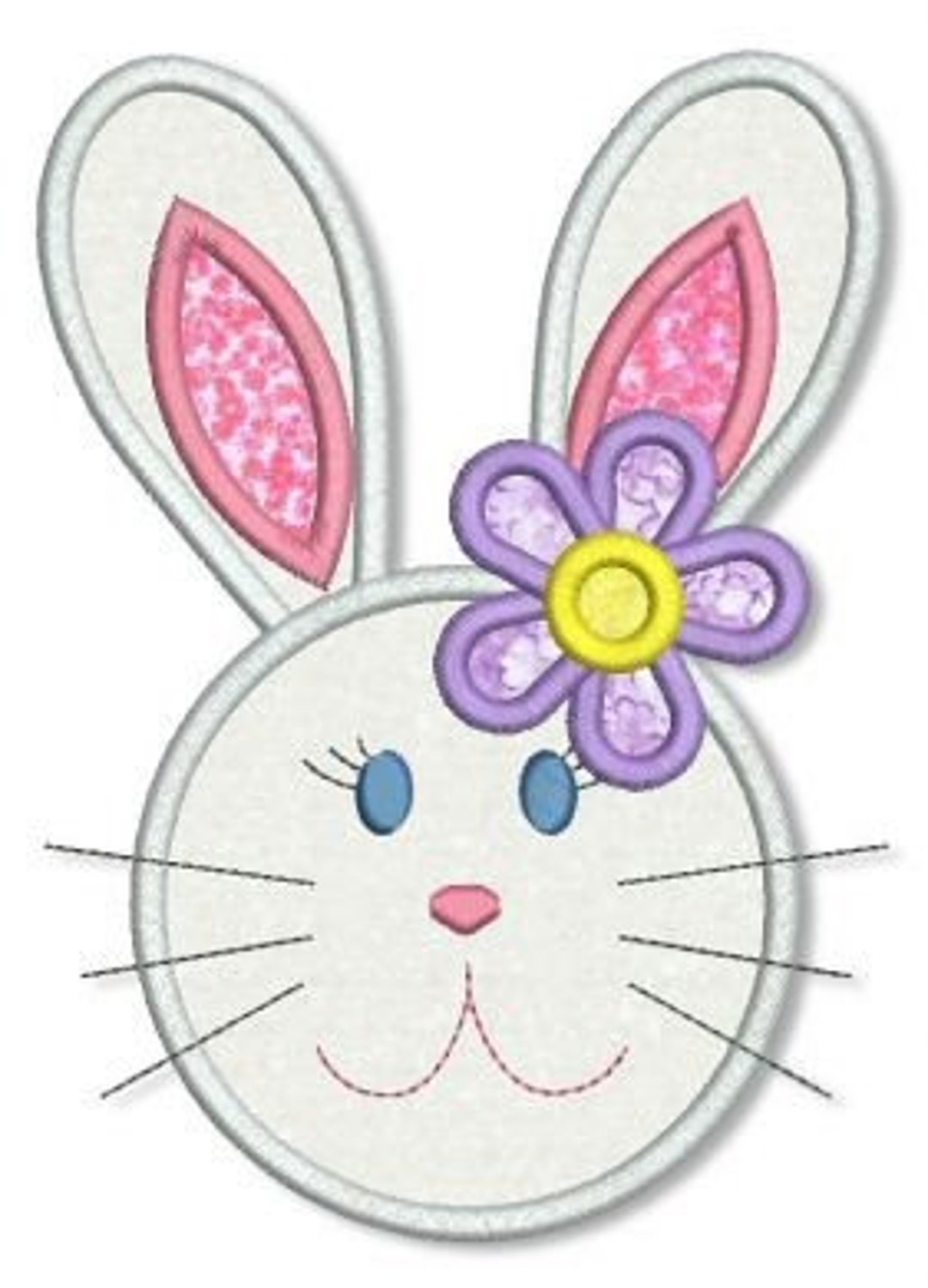BUNNY GIRL Applique 4x4 5x7 6x10 Machine Embroidery Design Rabbit ...