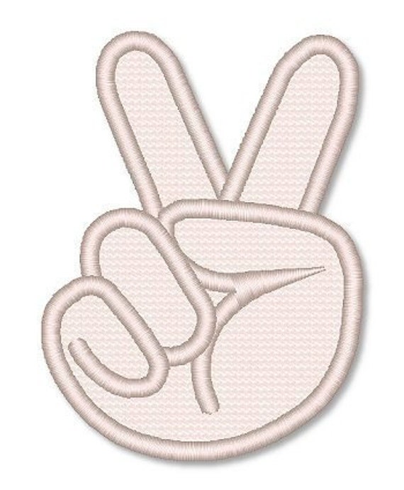 Hand Peace Sign Applique Machine Embroidery Design INSTANT | Etsy