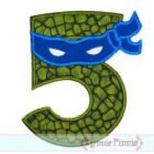 NINJA NUMBERS Applique Set 0 to 9 4x4 5x7 6x10 Machine Embroidery ...