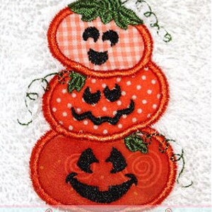 PUMPKIN STACK Applique 4x4 5x7 6x10 Svg Machine Embroidery Design File ...