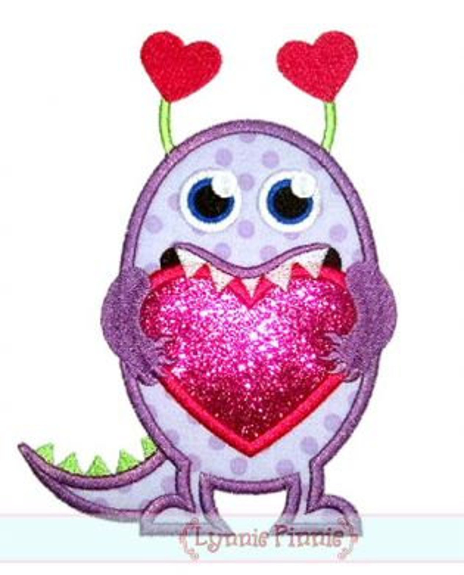 HEART MONSTER Applique 4x4 5x7 6x10 Svg Machine Embroidery | Etsy