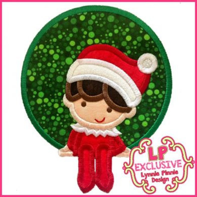 Boy Elf Circle Frame Applique 4x4 5x7 6x10 SVG Machine - Etsy