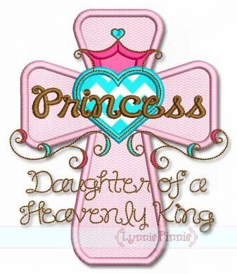PRINCESS CROSS Applique 4x4 5x7 6x10 Svg Machine Embroidery Design ...