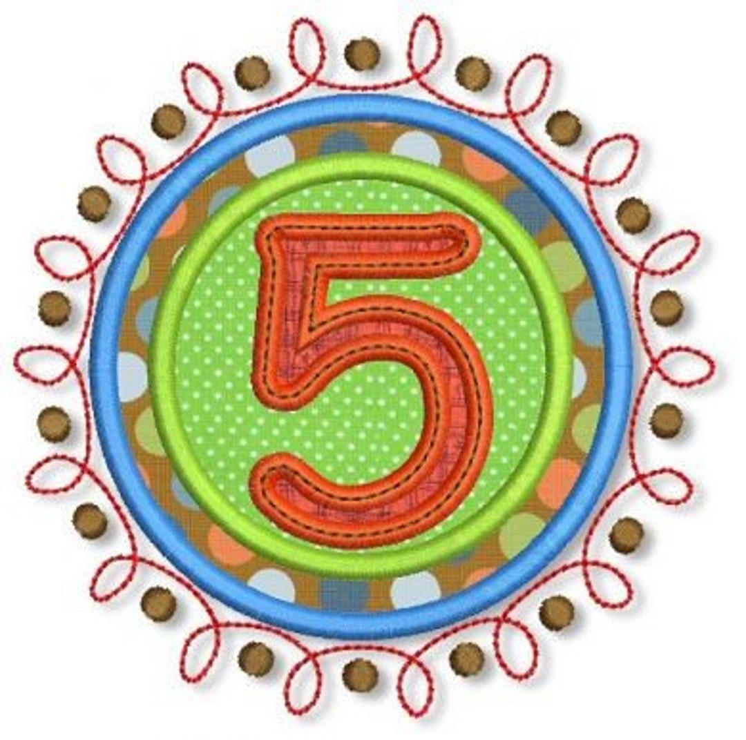 Doodle NUMBERS Applique SET 4x4 5x7 6x10 Machine Embroidery Design ...