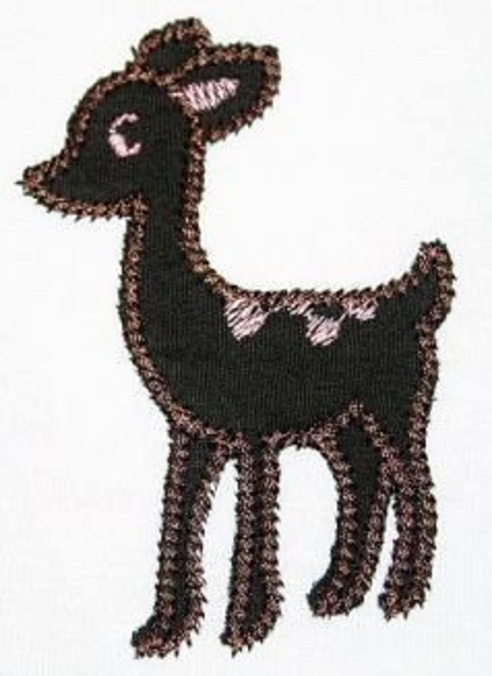 VINTAGE Style DEER Applique 4x4 5x7 Machine Embroidery Design | Etsy