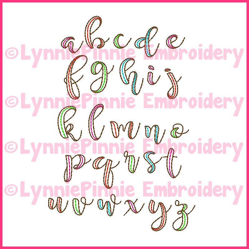 Quick Stitch 2 Color Ribbon Sketch Triple Run DIGITAL Embroidery Font ...