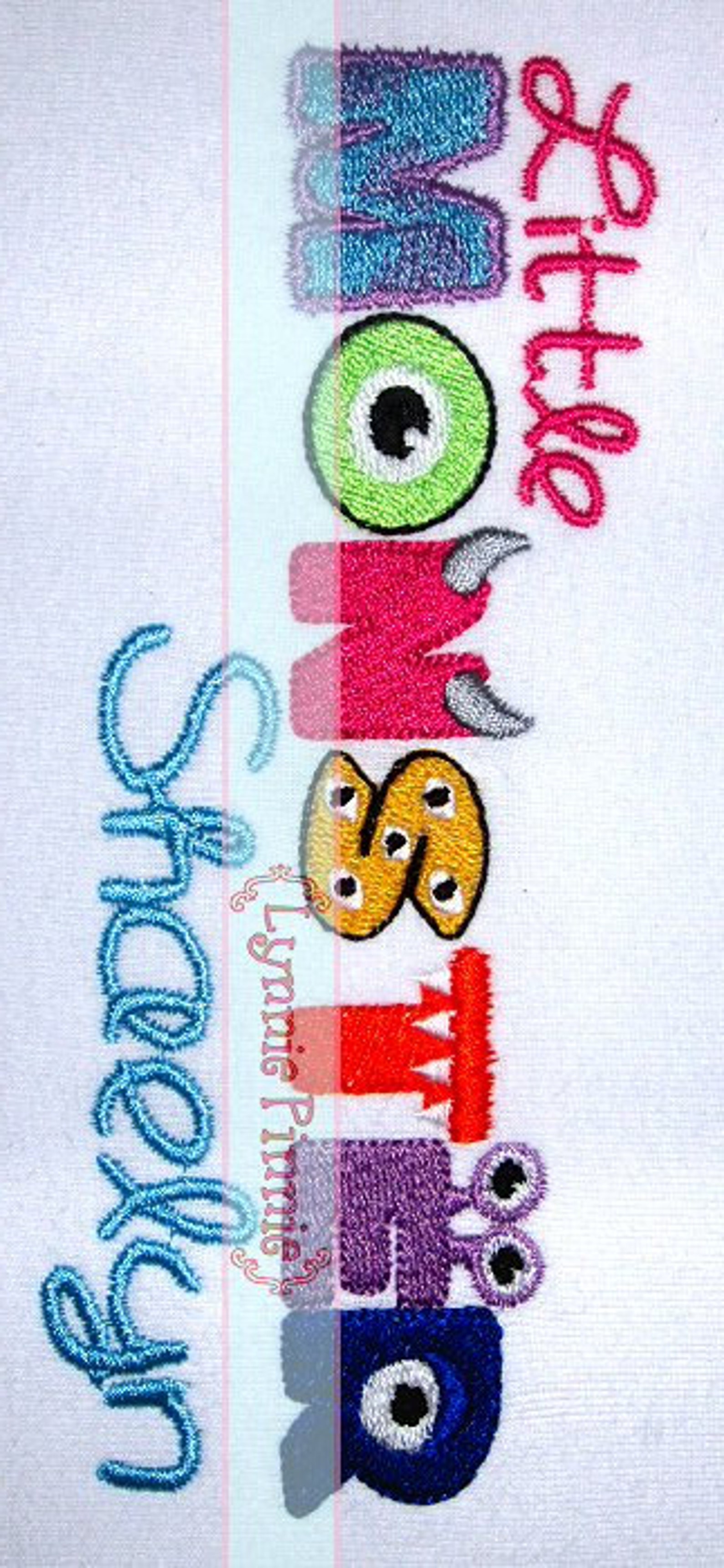 MONSTER Word Art COLLAGE 4x4 5x7 6x10 Machine Embroidery - Etsy
