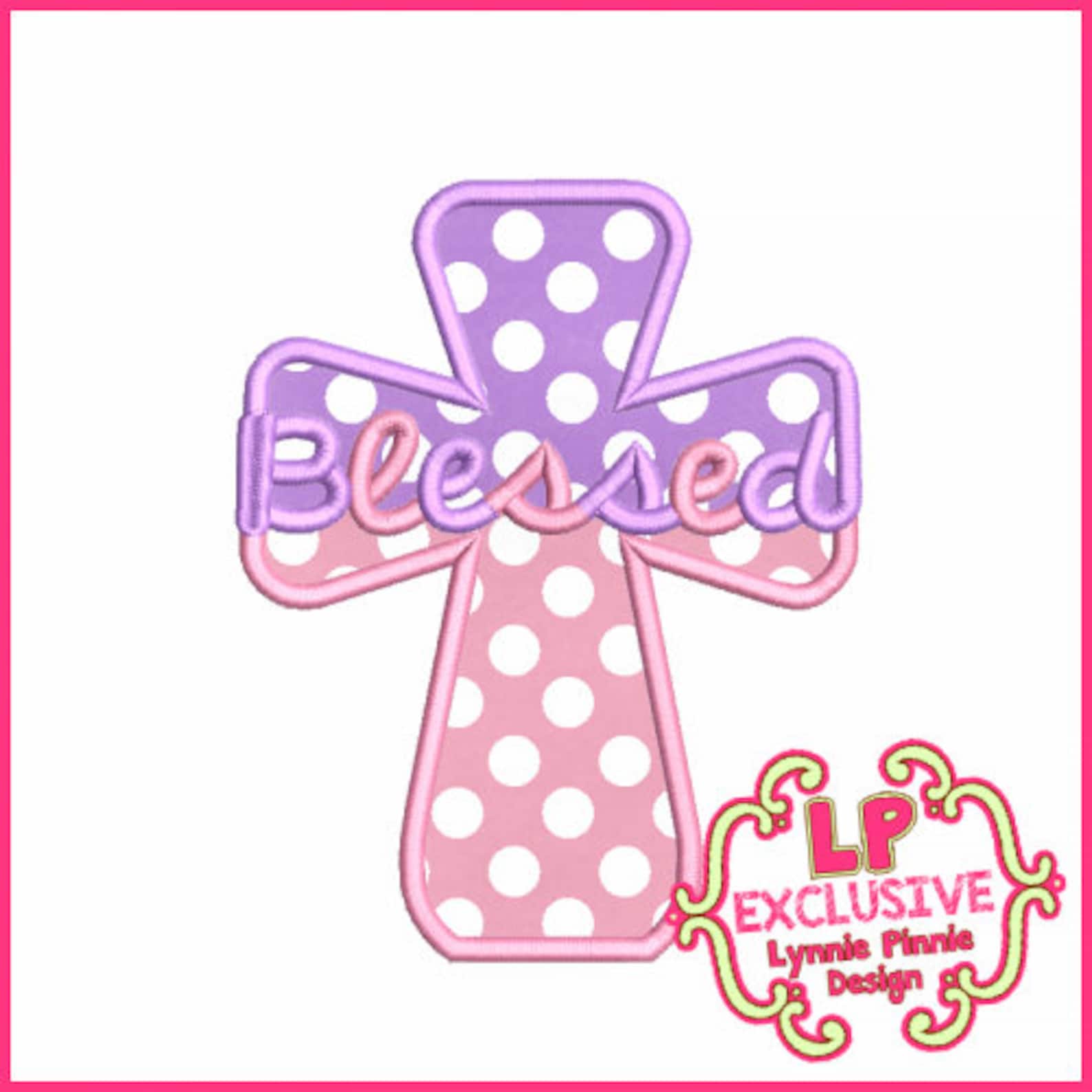 Blessed Cross Applique Design 4x4 5x7 6x10 7x11 Machine - Etsy