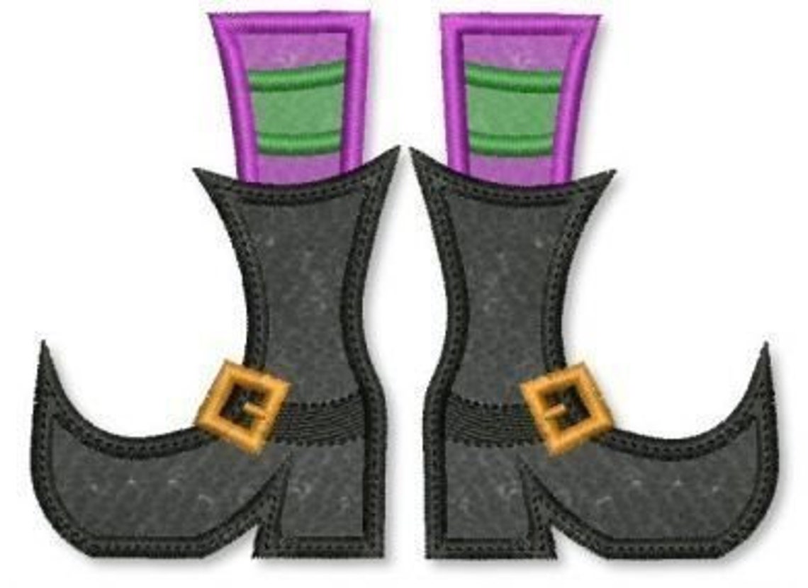 WITCH'S BOOT Halloween Applique 4x4 5x7 Machine Embroidery - Etsy