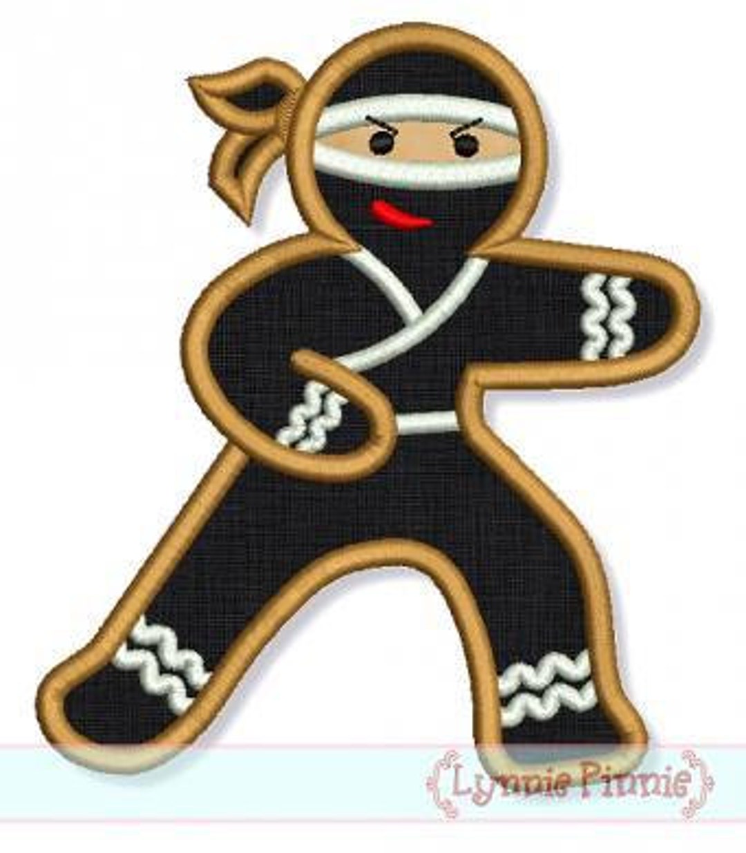 GINGER Bread NINJA 4x4 5x7 6x10 Machine Embroidery Design File ...