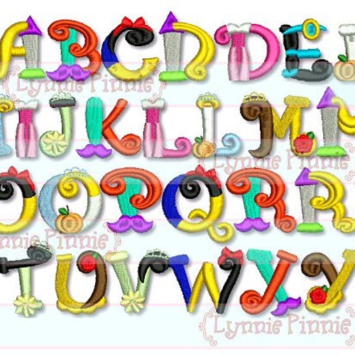 Pretty Princess Alphabet Embroidery Font 3 Sizes Machine - Etsy