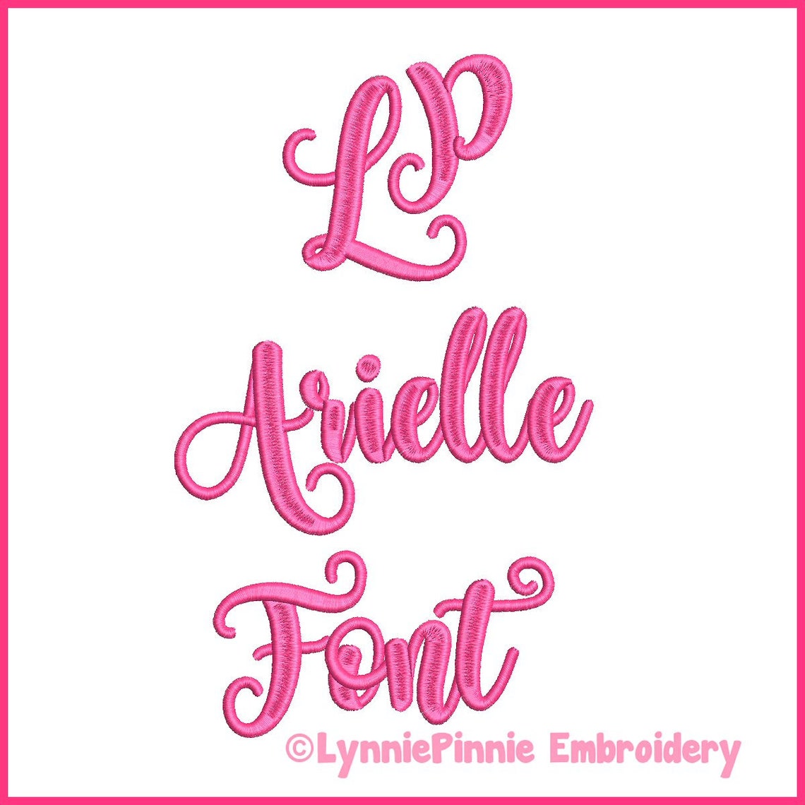 Arielle Script Bold Satin Stitch Font Uppercase and Lowercase | Etsy