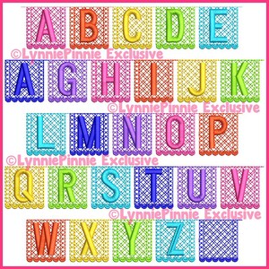 Papel Picado Paper Banner Fiesta FONT Uppercase DIGITAL Embroidery ...