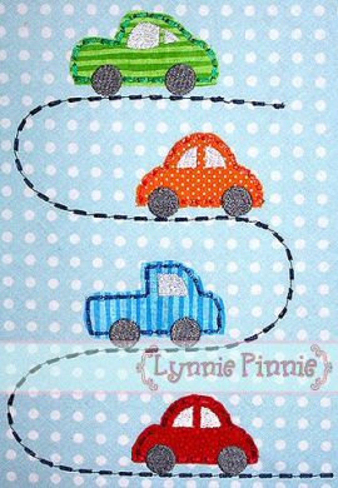 CARS on the Road STITCHY Applique 4x4 5x7 6x10 7x11 Svg | Etsy