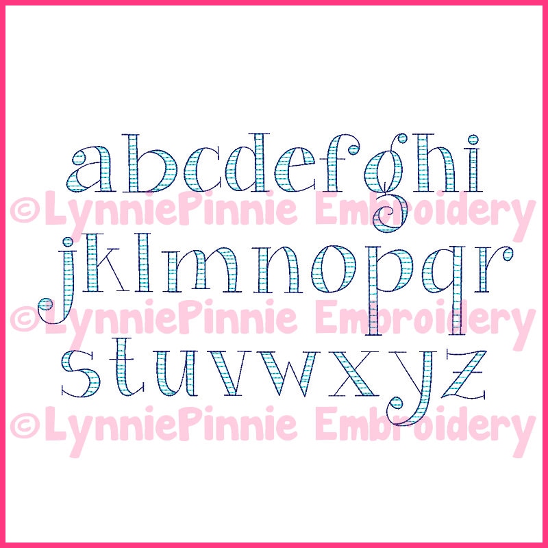 Curlygirl 2 Color Sketch Font Triple Run DIGITAL Embroidery - Etsy