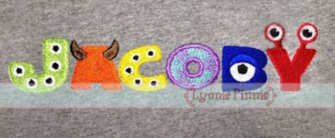 Little MONSTER ALPHABET Embroidery Font 3 Sizes Machine - Etsy