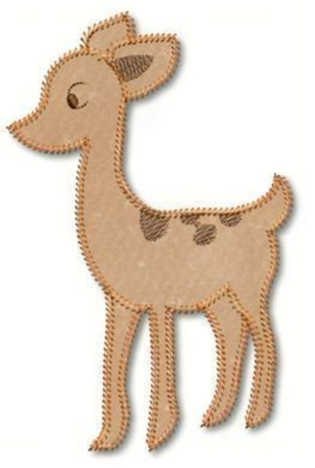 VINTAGE Style DEER Applique 4x4 5x7 Machine Embroidery Design INSTANT ...