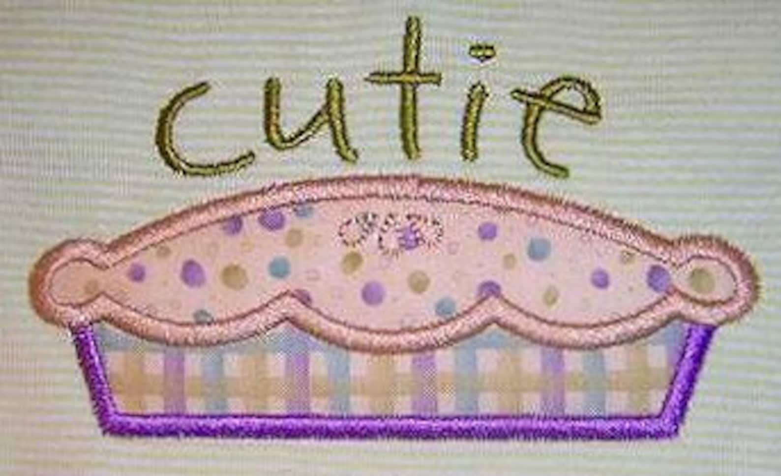 CUTIE PIE Applique 4x4 5x7 Machine Embroidery Design INSTANT - Etsy