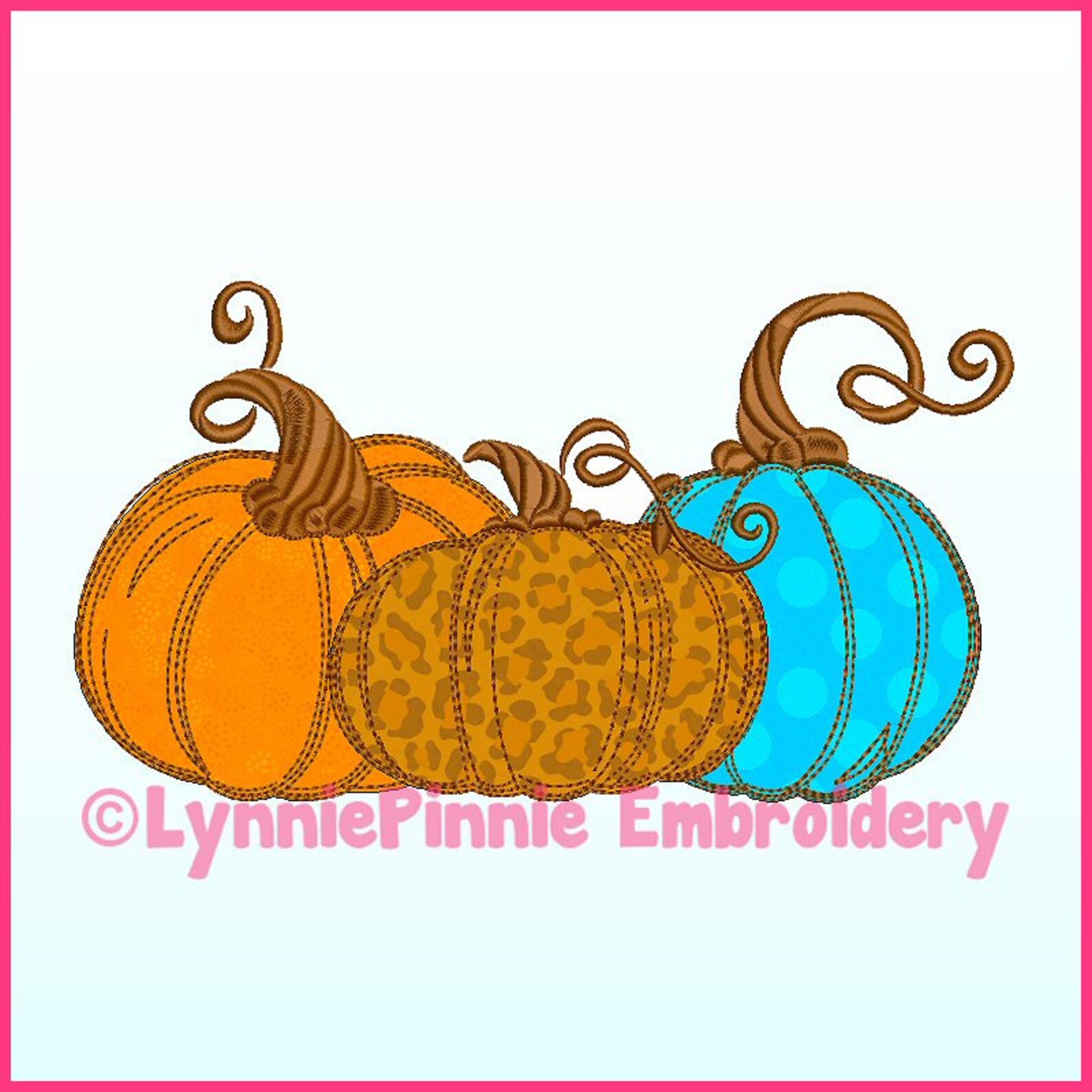 Scribble Pumpkins Applique 5 Sizes Machine Embroidery Design - Etsy