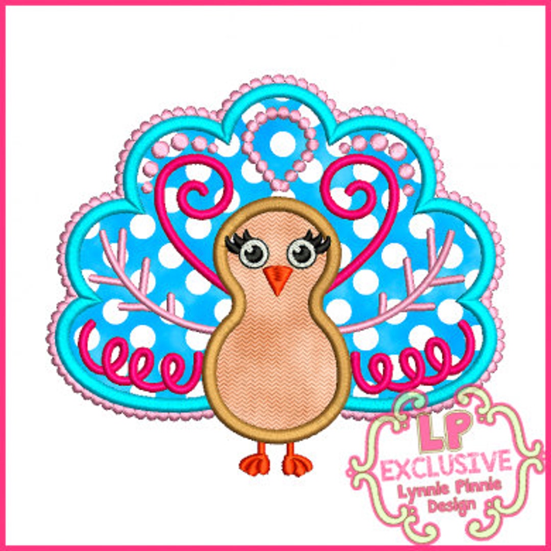 Funky Turkey 2 Applique 5x5 5x7 6x10 SVG Machine Embroidery Design File ...