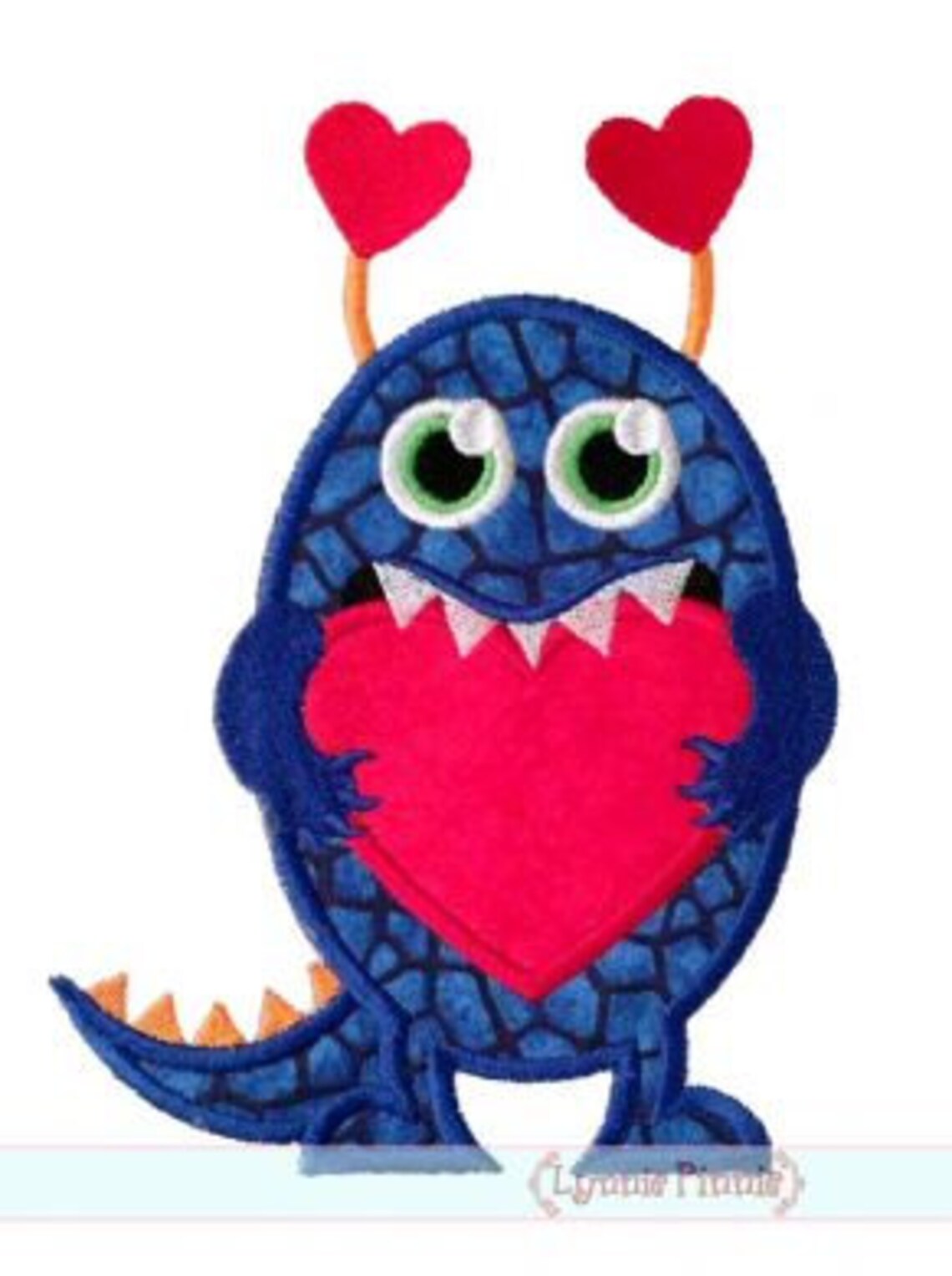 HEART MONSTER Applique 4x4 5x7 6x10 Svg Machine Embroidery | Etsy