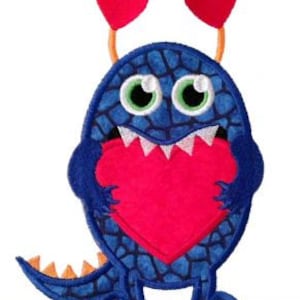 HEART MONSTER Applique 4x4 5x7 6x10 Svg Machine Embroidery Design ...
