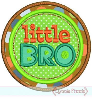 LITTLE BRO Double Circle Applique 4x4 5x7 6x10 Brother Sibling Machine ...