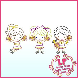 COLORWORK CHEER TRIO Machine Embroidery Design Cheerleaders File - Etsy