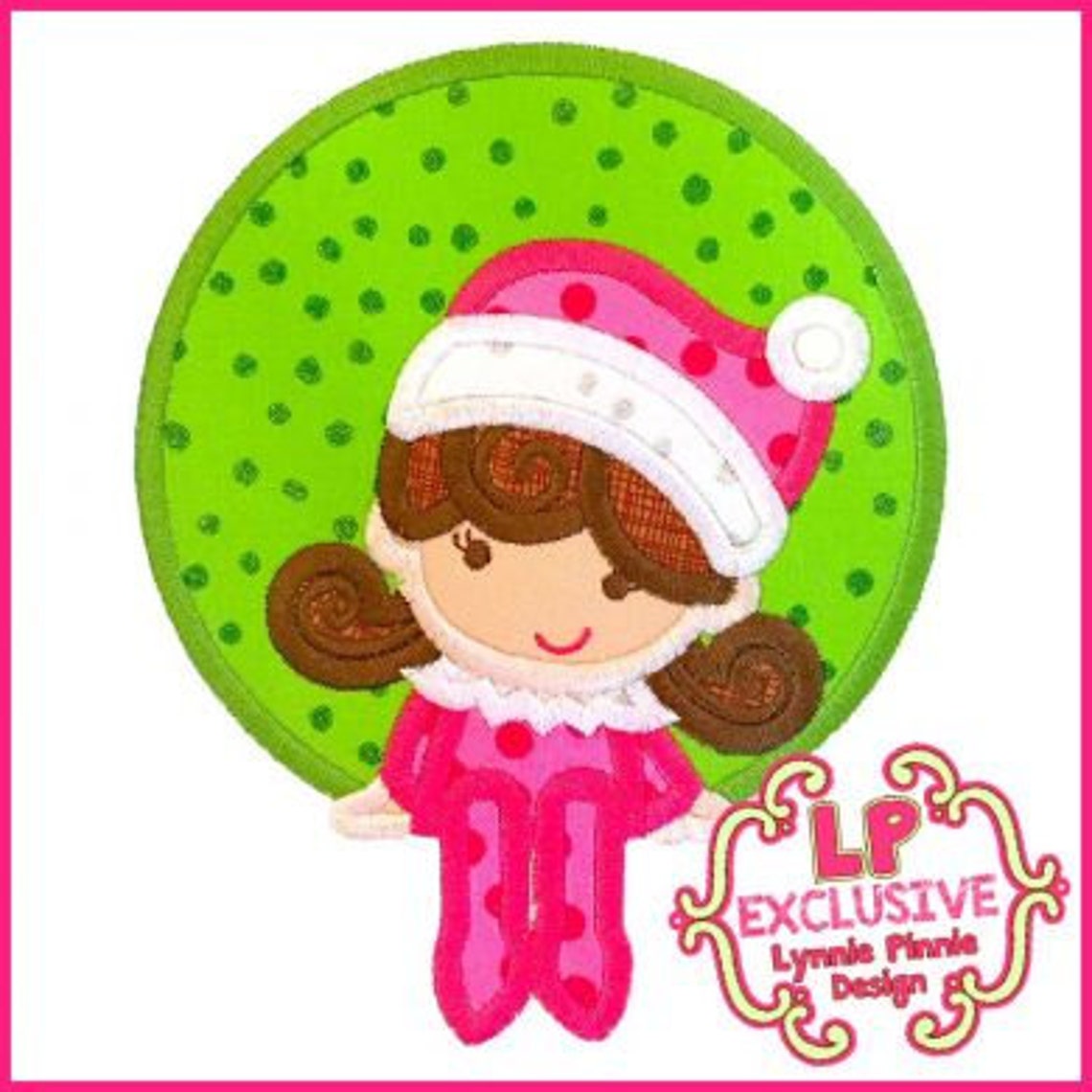 Girl Elf Circle Frame Applique 4x4 5x7 6x10 7x11 SVG Machine | Etsy
