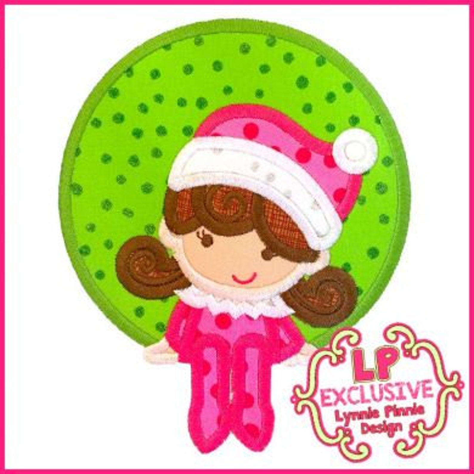Girl Elf Circle Frame Applique 4x4 5x7 6x10 7x11 SVG Machine | Etsy