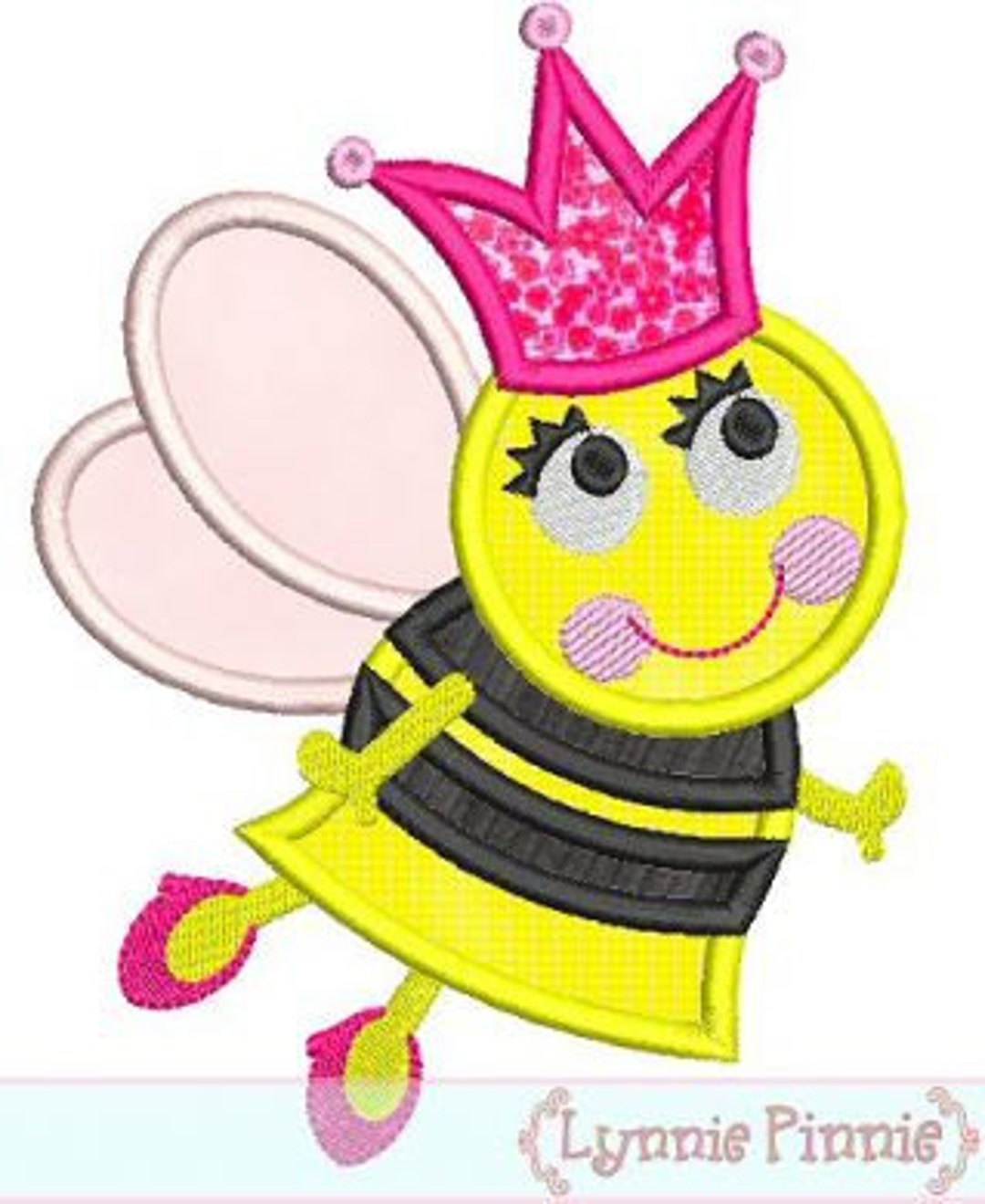 QUEEN BEE Applique 4x4 5x7 6x10 Machine Embroidery Design FILE Instant ...