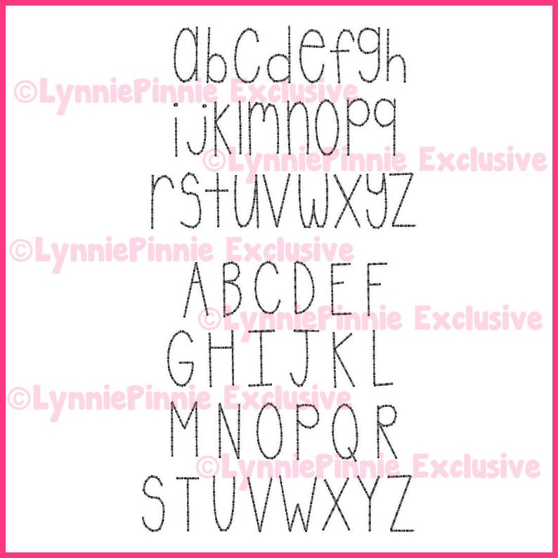 Stitchy Tall Hand Stitched Look Font Uppercase & Lowercase - Etsy Australia