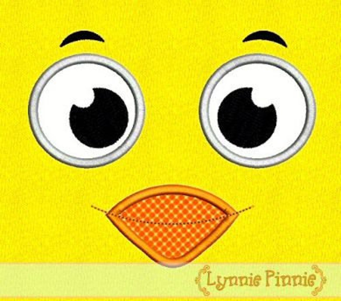 INSTANT Download Little CHICK FACE Applique 4x4 5x7 6x10 Machine ...