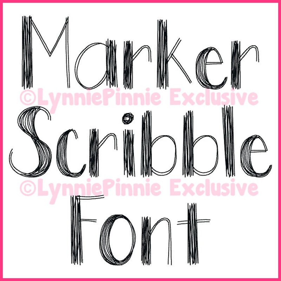 Marker Scribble Stitch FONT Uppercase and Lowercase Font DIGITAL ...