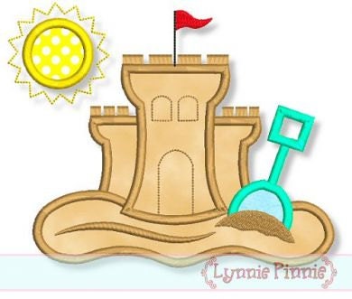 Summer SAND CASTLE Applique 4x4 5x7 6x10 Beach Machine | Etsy