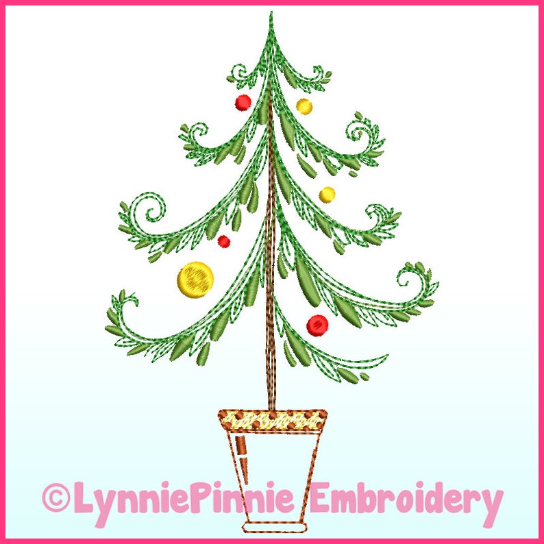 Fancy Colorwork Christmas Tree 1 Machine Embroidery Design | Etsy