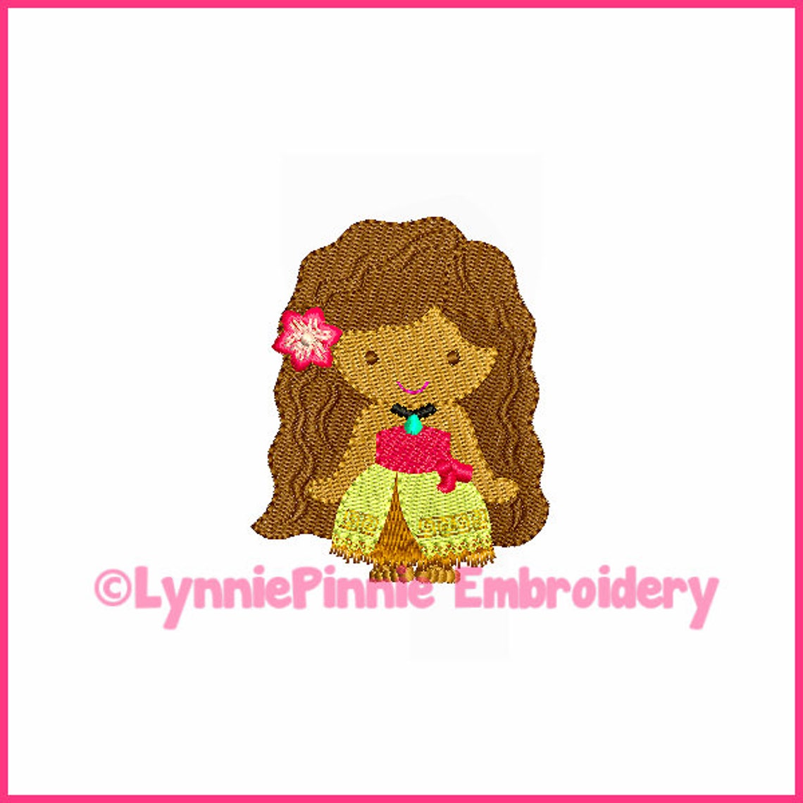Polynesian Princess Mini Filled Machine Embroidery Design - Etsy