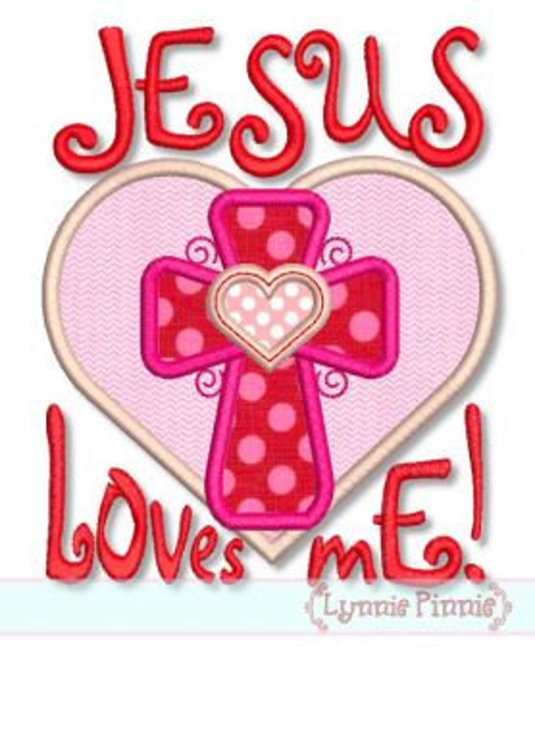 JESUS Loves Me Heart Cross Applique 4x4 5x7 6x10 Machine Embroidery ...