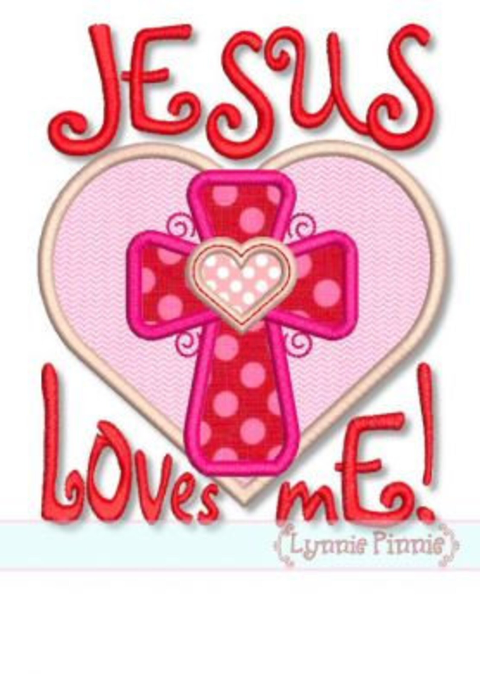 Jesus Loves Me Heart Cross Applique 4x4 5x7 6x10 Machine Etsy