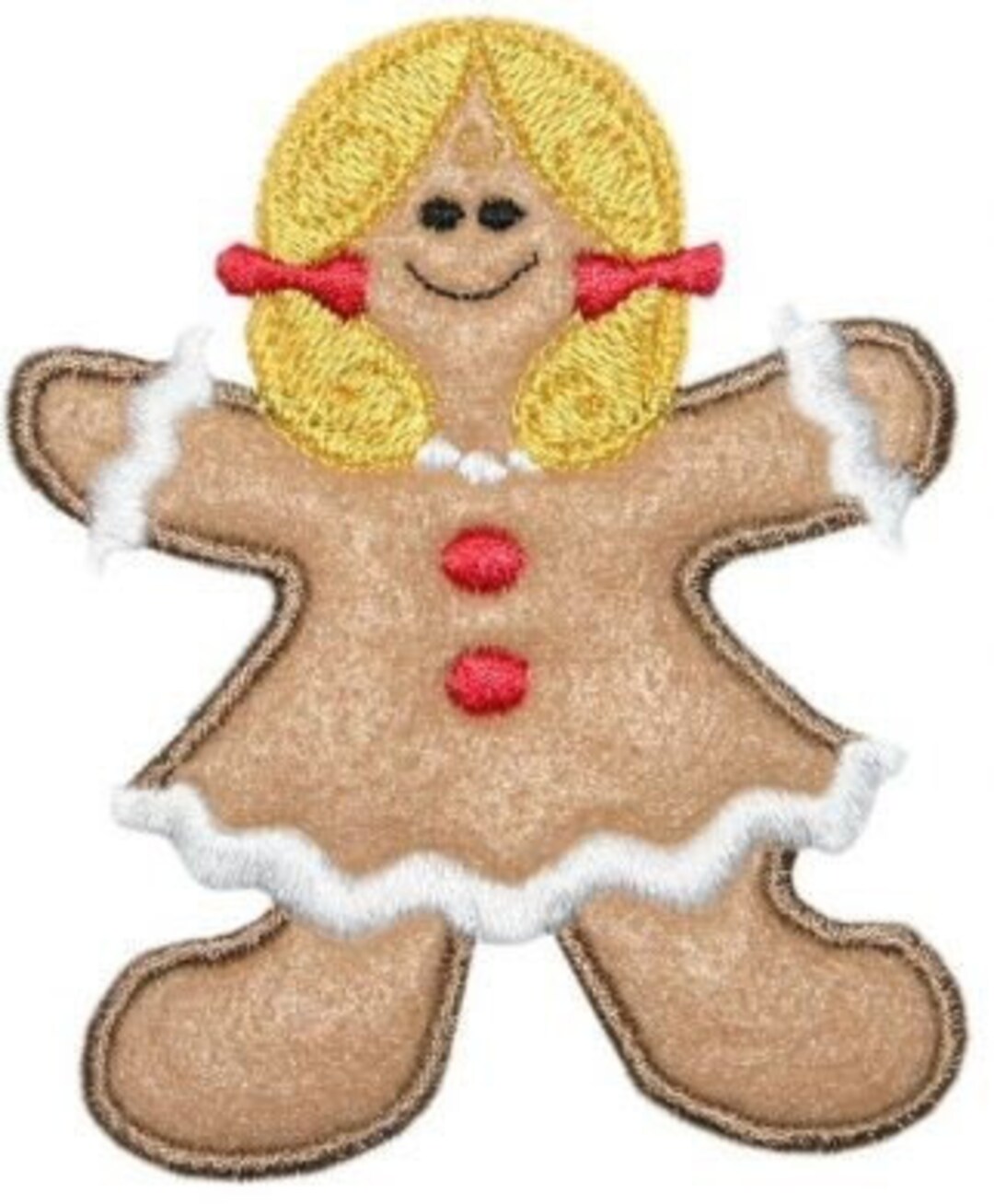 Applique GINGERBREAD GIRL 4x4 5x7 6x10 Machine Embroidery Design ...