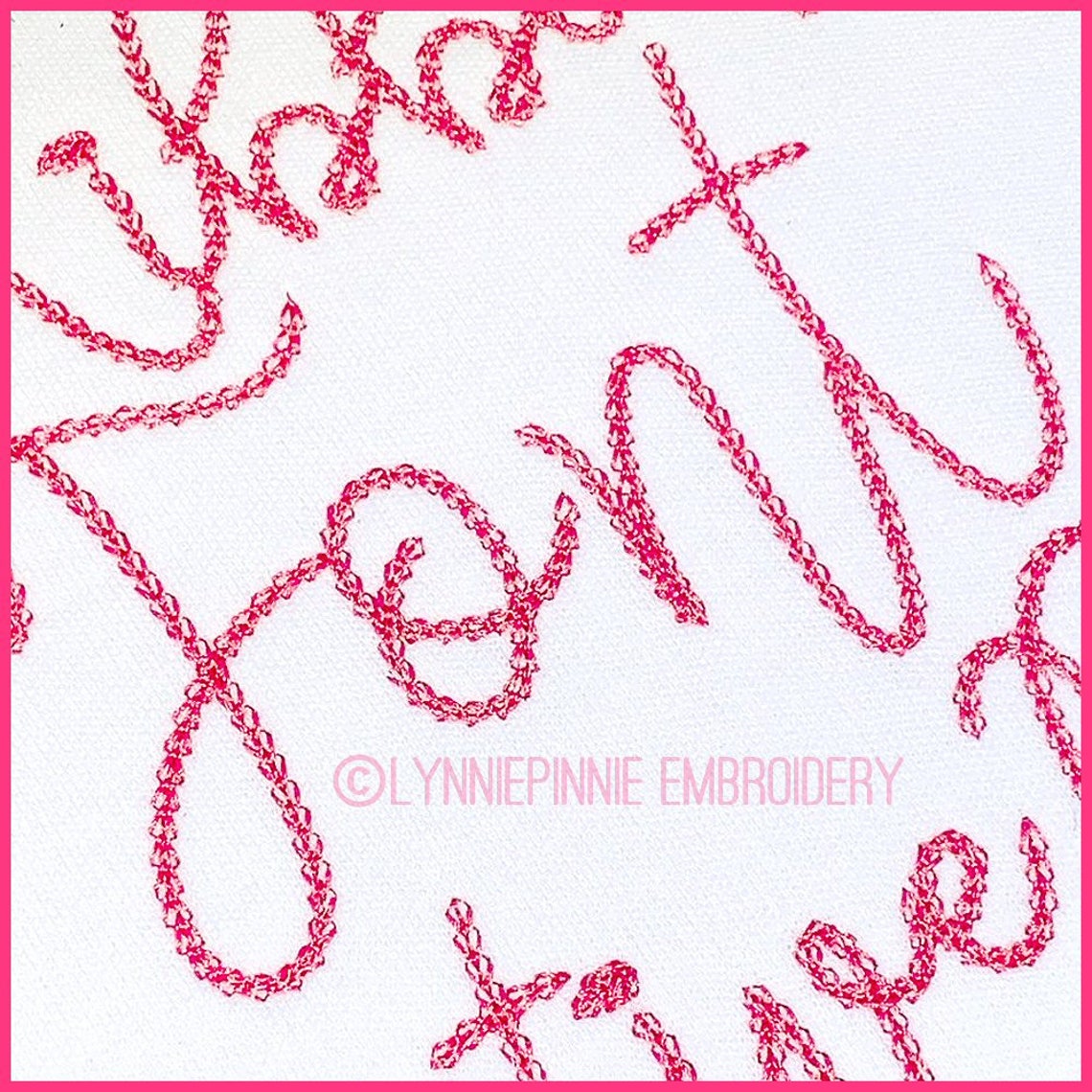 Ribbon Script Chain Stitch FONT Uppercase & Lowercase Font - Etsy