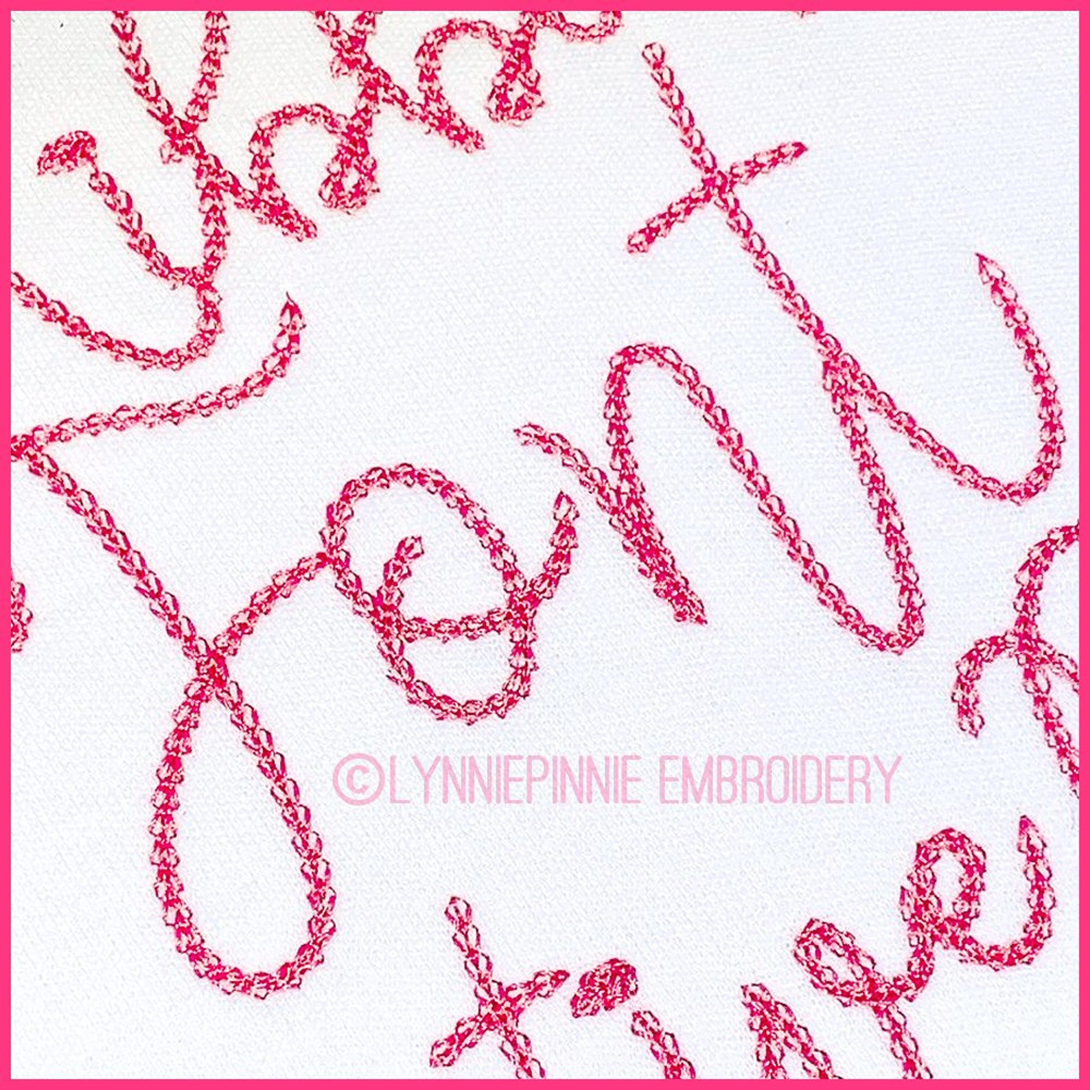 Ribbon Script Chain Stitch FONT Uppercase & Lowercase Font - Etsy