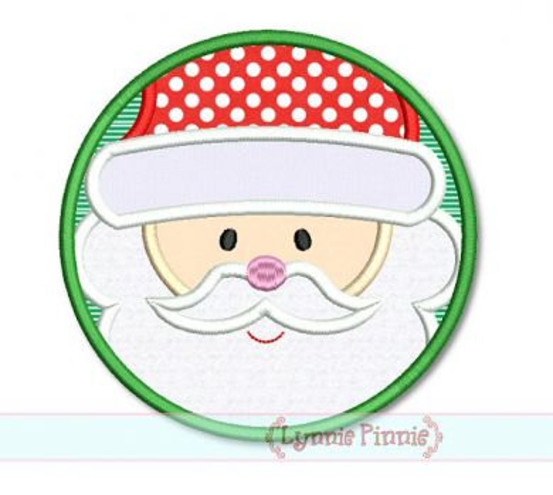 SANTA CIRCLE Applique 4x4 5x7 6x10 7x11 Svg Machine Embroidery Design ...